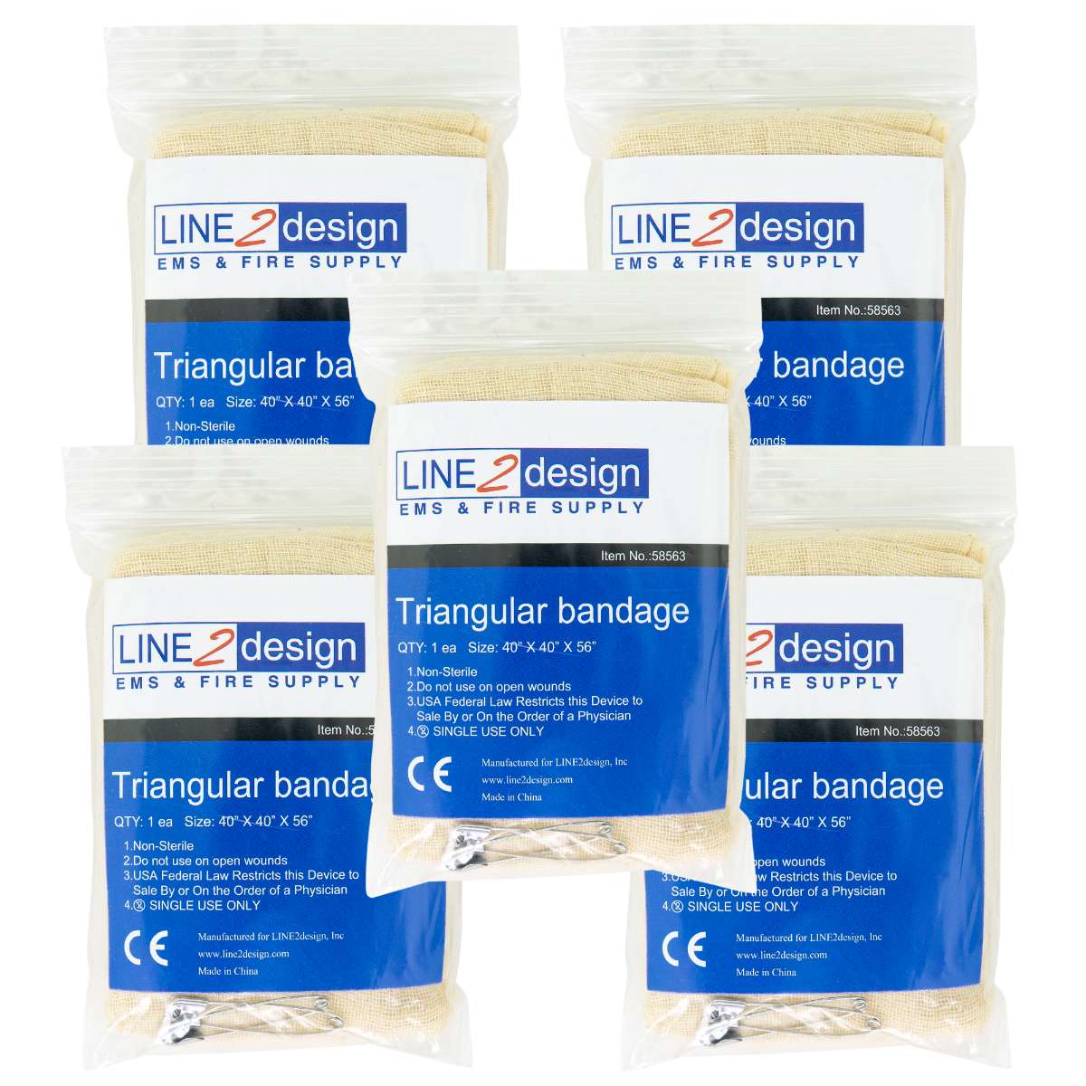 LINE2design Medical Triangular Bandages 40" x 40" x 56" – LINE2EMS