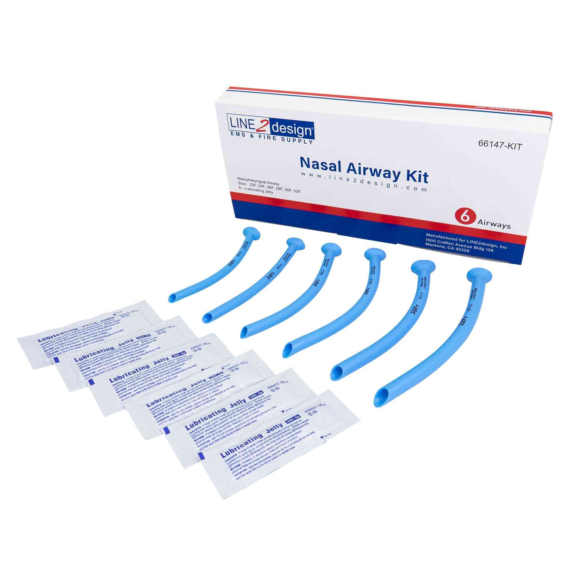 Buy Nasal Airway Kit, 6 pc Nasopharyngeal NPA Kit Online – LINE2EMS